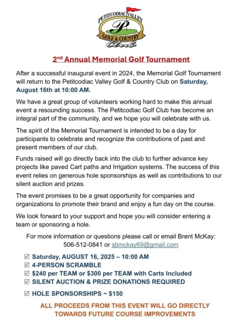 Memorial Cup - Petitcodiac Valley Golf & Country Club